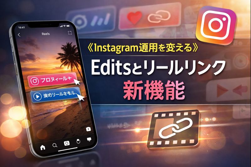 【2026年最新】インスタのリールにリンクを貼る方法｜Editsの新機能で後付け追加・編集も可能に - neworder inc.